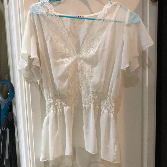Tops | Lacy Off White Blouse | Poshmark